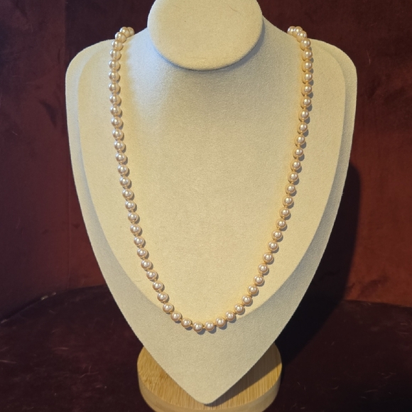 stamped pat. | Jewelry | Vintage Pinkcream Faux Pearl Stamped Pat ...